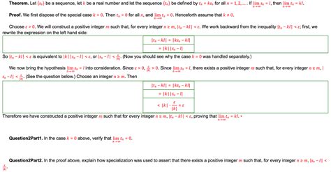 Solved Theorem Let S Be A Sequence Let K Be A Real Number Chegg