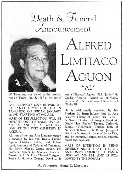 Alfred Limtiaco Aguon 1936 1987 Find A Grave Memorial