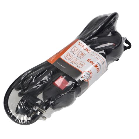 Extension Sockets 3x 2p E With A Switch 3m H05vv F 3x1 5mm2 Imax 16a Black