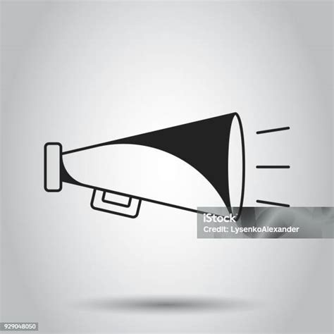 확성기 평면 벡터 아이콘입니다 물러나 상징 로고 일러스트입니다 비즈니스 개념 간단한 평면 그림에 고립 된 배경입니다 개념에 대한
