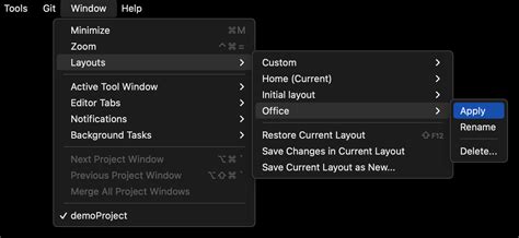 Layouts Datagrip Documentation