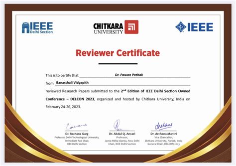 Pawan Kumar Pathak Phd On Linkedin Appreciation Reviewer Delcon Ieee
