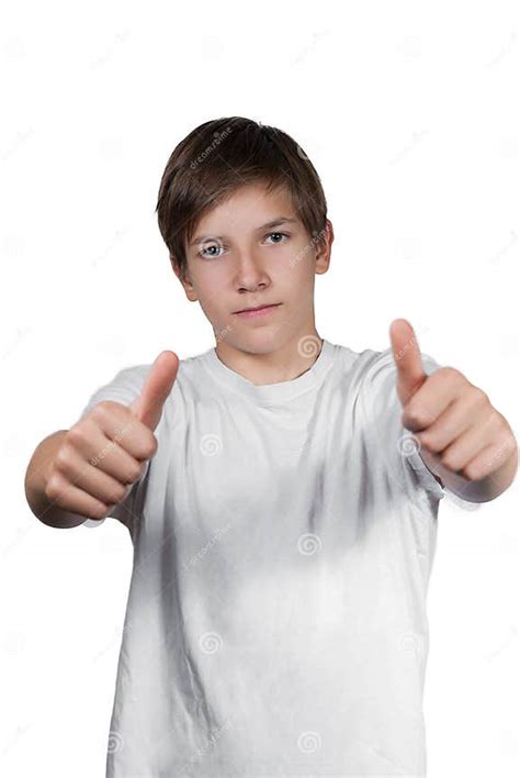 Muchacho Joven Que Muestra Muy Bien Imagen De Archivo Imagen De