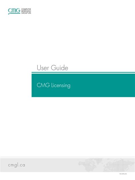 A Guide To Using Cmg 2018 Licensing Pdf Installation Computer