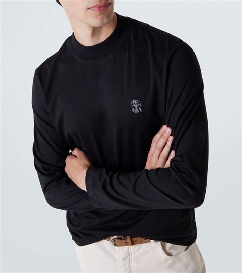 Logo Cotton T Shirt In Black Brunello Cucinelli Mytheresa