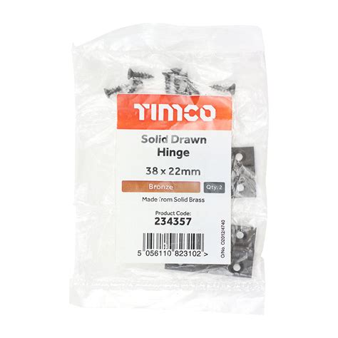 Timco Solid Drawn Hinge Solid Brass Bronze 38 X 22 Uk