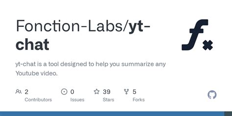 Github Fonction Labsyt Chat Summarize And Chat With A Bot About A