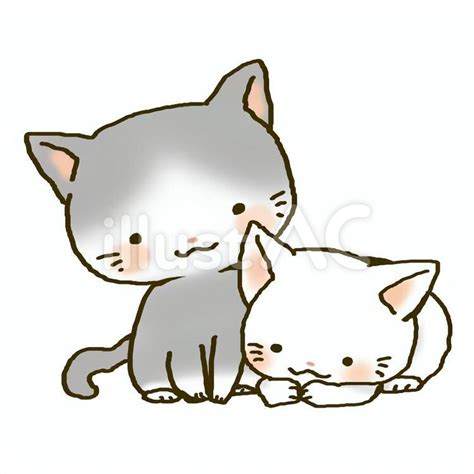 猫 2 匹 イラスト 猫画工房 シルエット かわいい2匹の猫イラスト シルエット 無料 フリー88674 Kqaw
