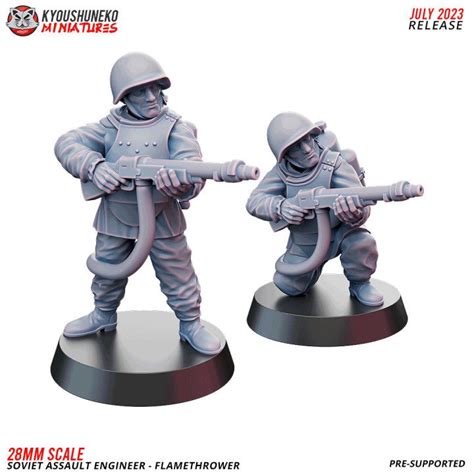 Flamethrower Soviet Assault Engineer Ww2 Kyoushuneko Miniatures Etsy