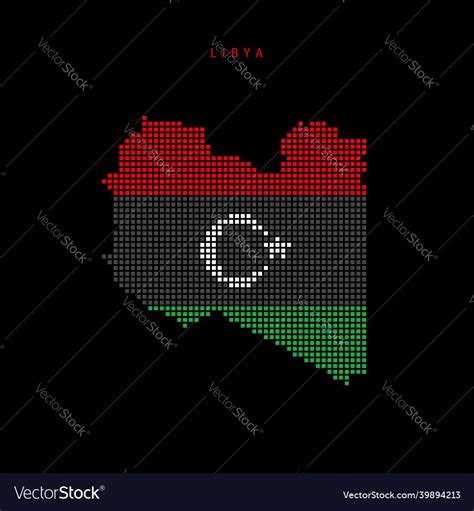 Square Dots Pattern Map Of Libya Dotted Pixel Vector Image