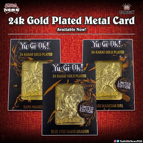 Yu Gi Oh 24K Gold Metal Plated Blue Eyes White Dragon Dark
