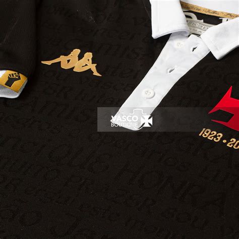 Camisa Manga Longa Vasco Oficial III 2023 Kappa Masculina Camisas Negras