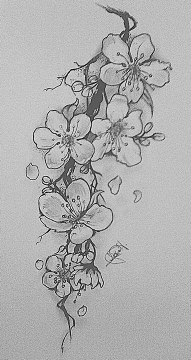 Cherry Blossom Flower Drawing Tattoo