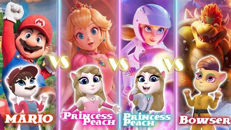 My Talking Angela 2 Mario Vs Two Princess Peach🍑 Vs Bowser