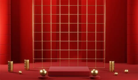 Renderização em d do fundo do produto em branco para cosméticos creme fundo vermelho moderno do