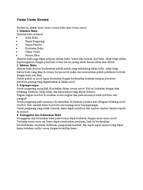 Unsur Unsur Resensi Buku Pdf