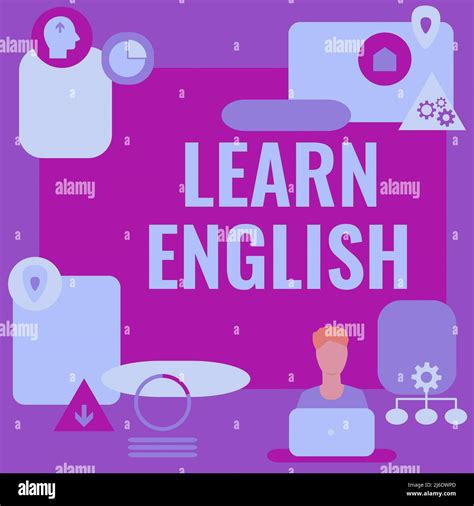 Hand Writing Sign Learn English Word Written On Universal Language