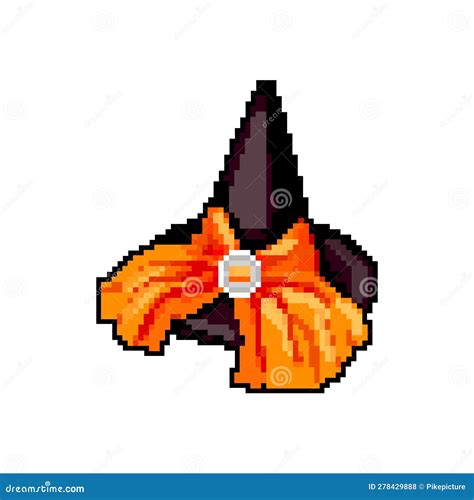 Witch Wizard Hat Game Pixel Art Vector Illustration Stock Vector