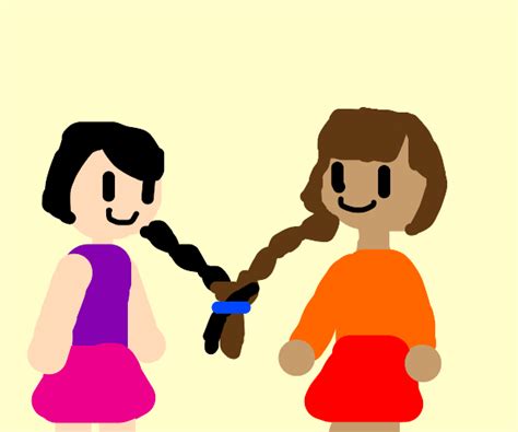 2 Girls Braided Together Drawception