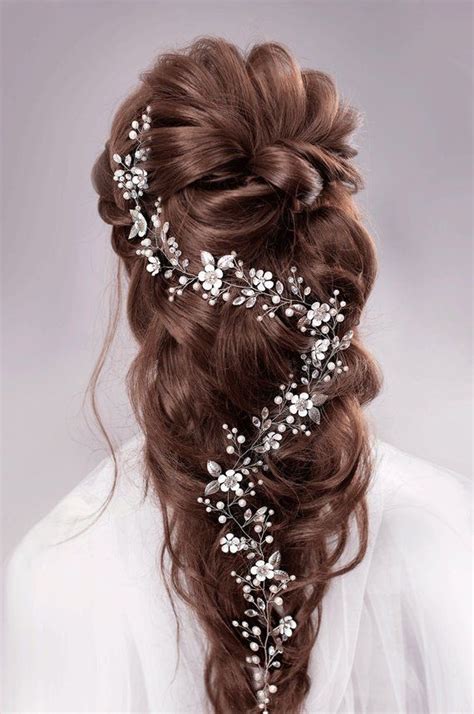 Bridal Hair Vine Long Hair Vine Wedding Hair Vine Flower Hair Vine