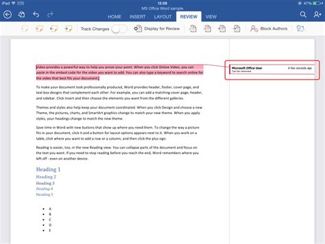 collaborate using microsoft word for ipad app on premises viorel iftode