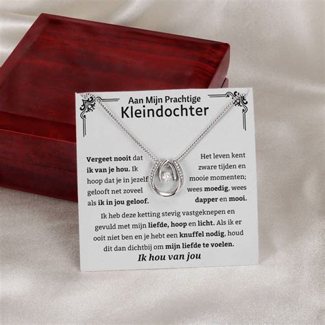 Aan Mijn Kleindochter Wees Dapper En Mooi Hoefijzer Ketting Customlove