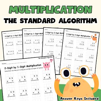 Multiplication Using The Standard Algorithm Worksheets By Raymond GW Teacher