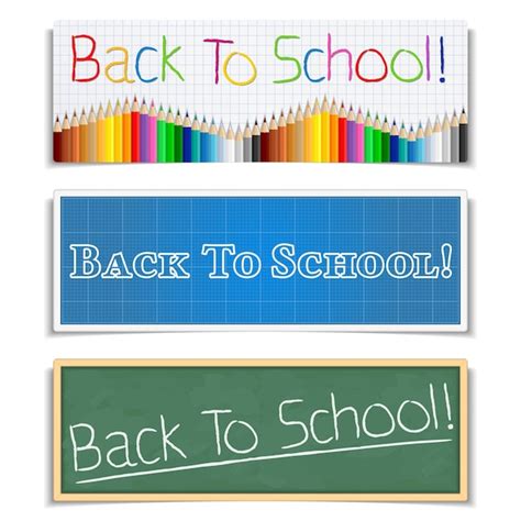 학교 배너로 돌아가기 벡터 Eps10 일러스트 레이 션 프리미엄 벡터