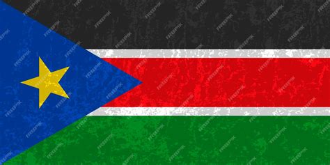 남수단 국기 공식 색상 및 비율 벡터 일러스트 레이 션 프리미엄 벡터