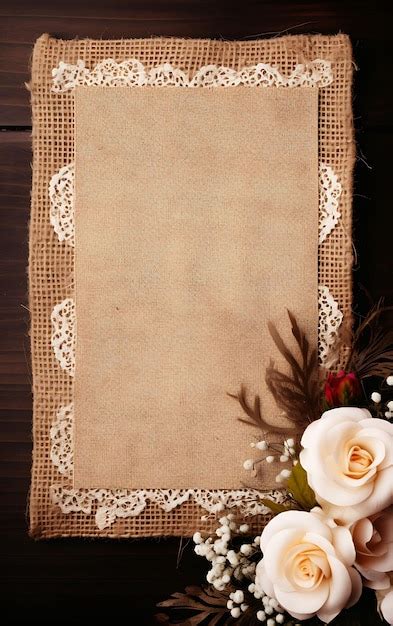 Premium Photo Background Of Rustic Burlap And Lace Wedding Invitation