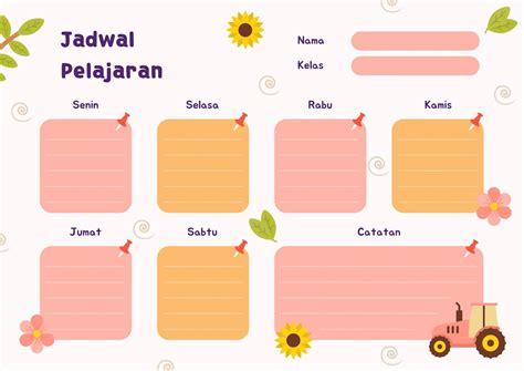 Contoh Tabel Jadwal Piket Aesthetic Background Pastel