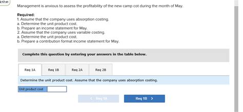 Solved Problem 6 20 Variable And Absorption Costing Unit