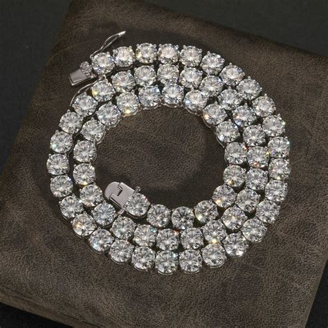 Luxury 3mm 4mm 5mm Vvs Moissanite Diamond Tennis Chain Pass Diamond
