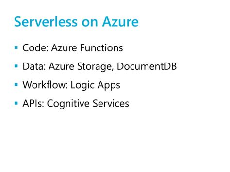 Serverless Azure Ppt