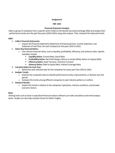 Hbf 2303 Assignment Ratio Analysis Pdf