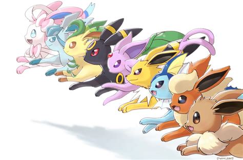 イーブイ エーフィ グレイシア リーフィア ニンフィア ブラッキー シャワーズ 「可能性のその先へ 」なこのイラスト