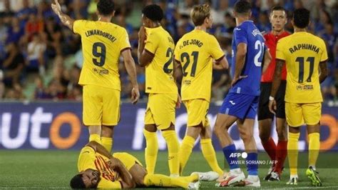 Hasil Liga Spanyol Getafe Vs Barcelona Sama Kuat Aksi Araujo Hentikan