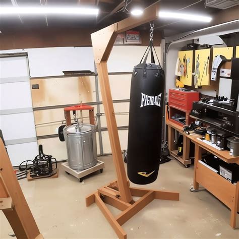 Diy Punching Bag Stand Wood At Phyllis Gordon Blog