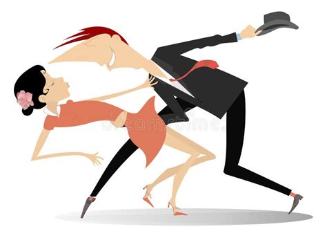Ejemplo Joven De Los Pares Del Baile Rom ntico Aislado Ilustración del