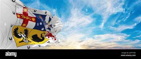 Flag Of Coronation Standard Of Australia Australia At Cloudy Sky