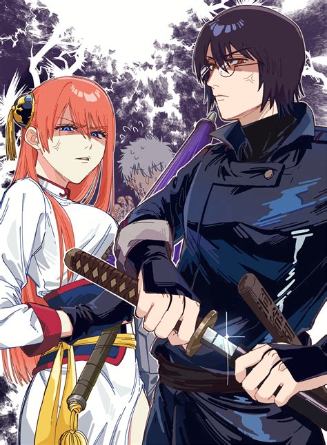 Sakata Gintoki Kagura And Shimura Shinpachi Gintama Drawn By Aki Danbooru