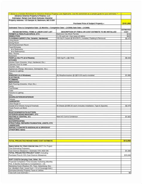 Free Electrical Estimating Excel Spreadsheet With Estimate Template