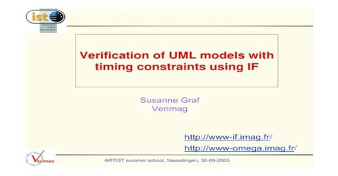 Verification Of Uml Models With Timing Constraints Using If · Verification Of Uml Models With