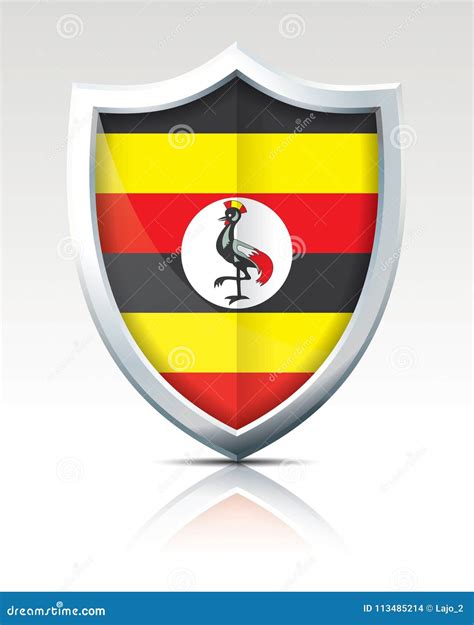 Shield With Flag Of Uganda Stock Vector Illustration Of Cutout 113485214