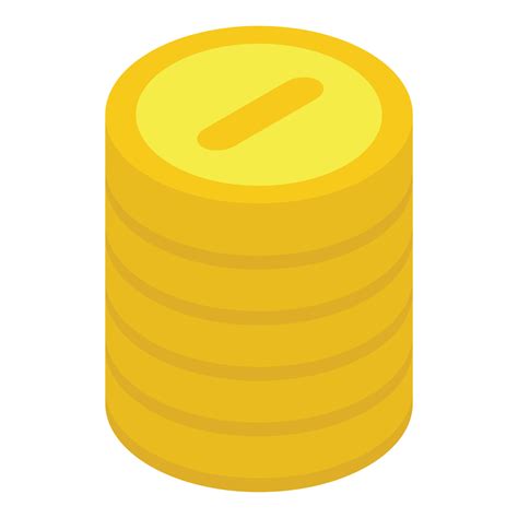 Gold Coin Stack Icon Isometric Style 15383696 Vector Art At Vecteezy