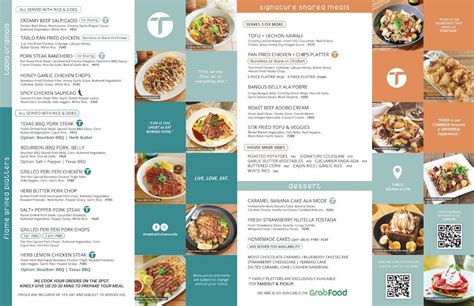 Menu At Tablo Kitchen X Cafe Timog Qc Quezon City