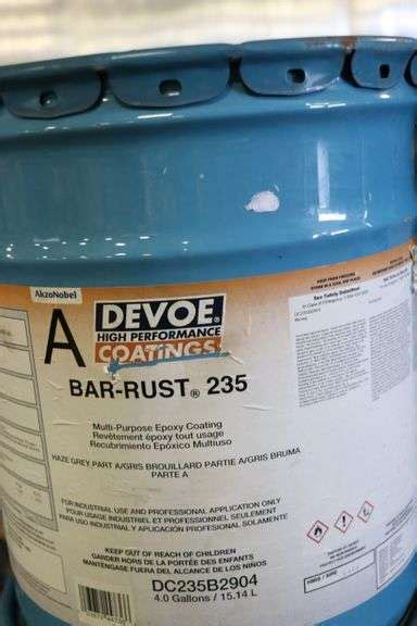 Devoe Bar Rust 235 Multi Purpose Epoxy Coating Haze Gray 4 Gal