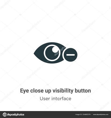 Eye Close Visibility Button Vector Icon White Background Flat Vector