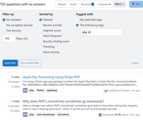 Advanced Filtering On Questions Meta Stack Overflow