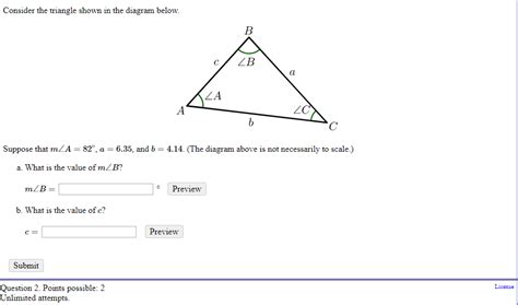 Solved Consider The Triangle Shown In The Diagram Below C Chegg